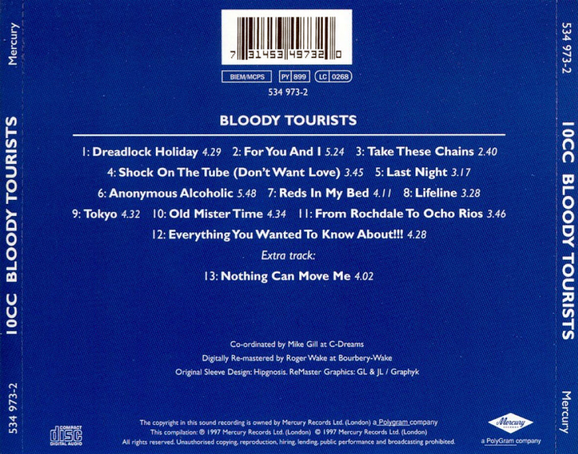 10cc Bloody Tourists : Back | CD Covers | Cover Century | Over 1.000. ...